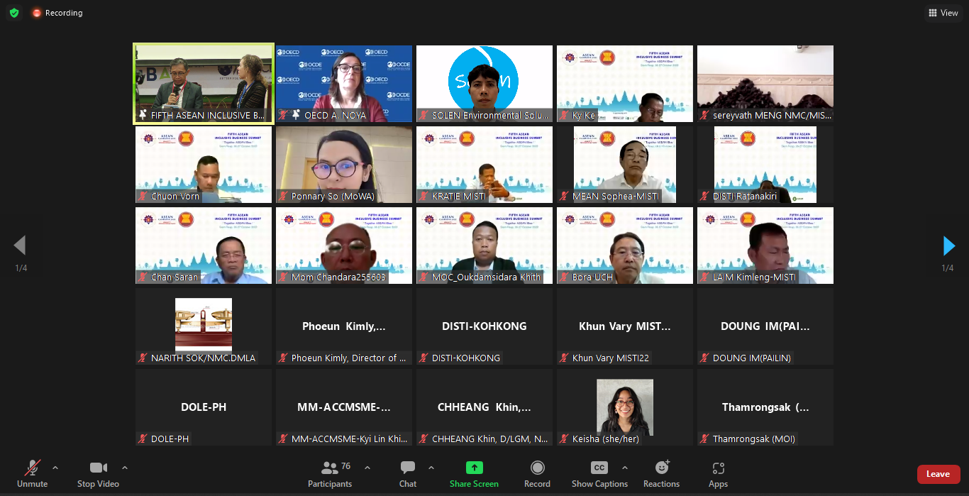 26-27/10/2022: SOLEN attended the Fifth ASEAN Inclusive Business Summit ...