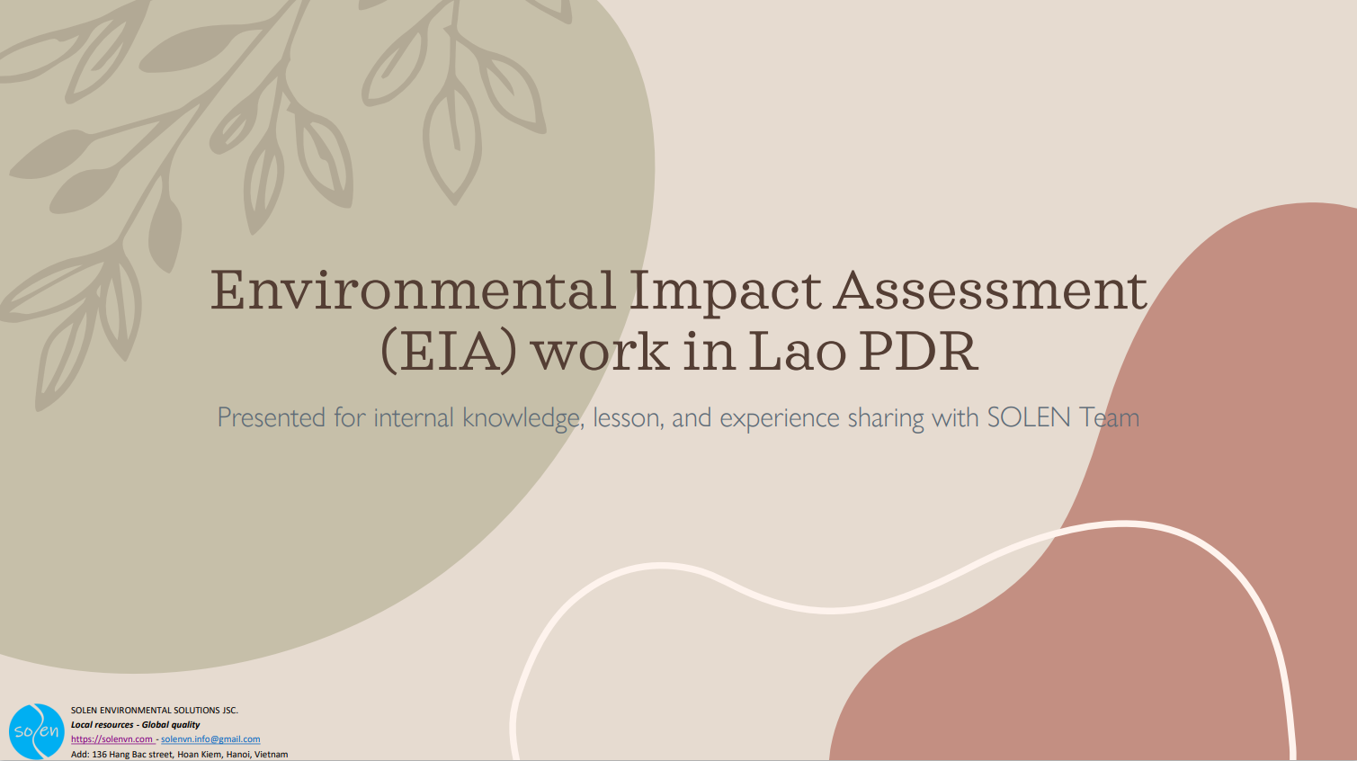 Knowledge-sharing Session: Environmental Impact Assessment (EIA) work ...