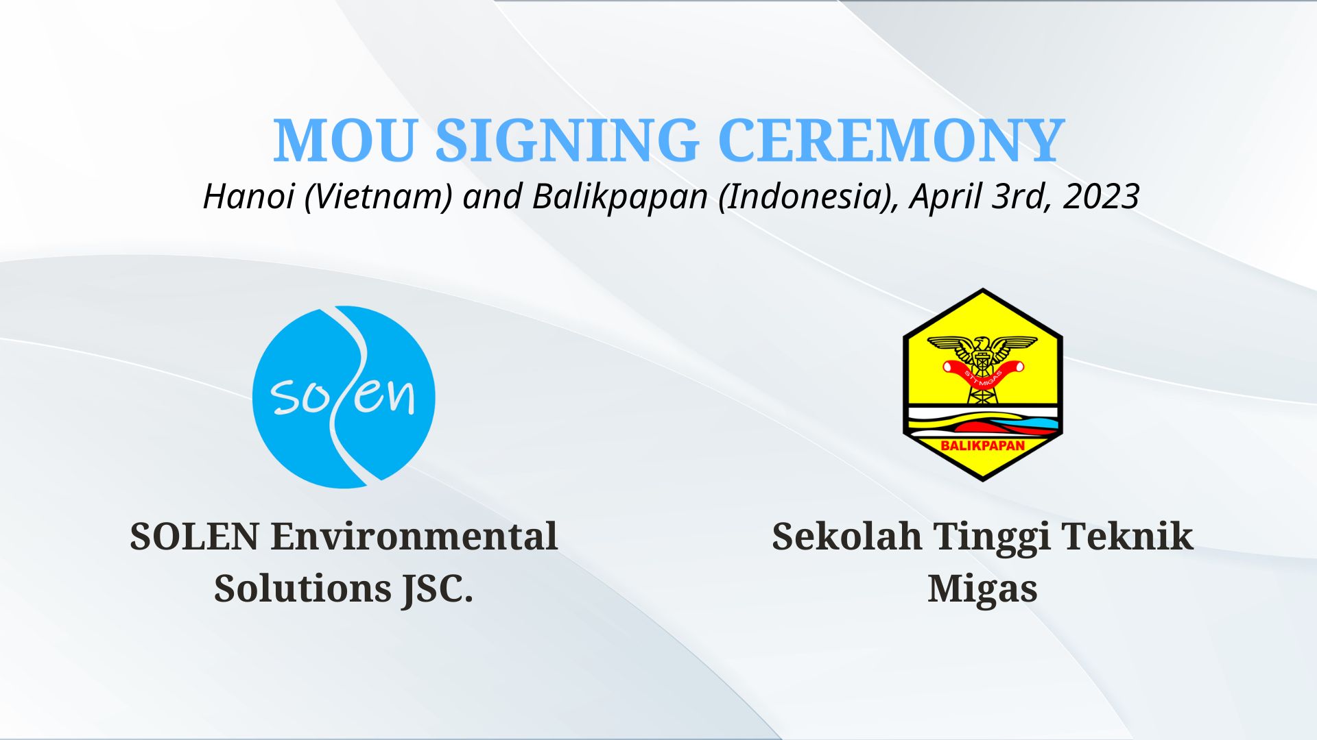 VIDEO Released: MOU Signing Ceremony between SOLEN (Vietnam) and STT ...