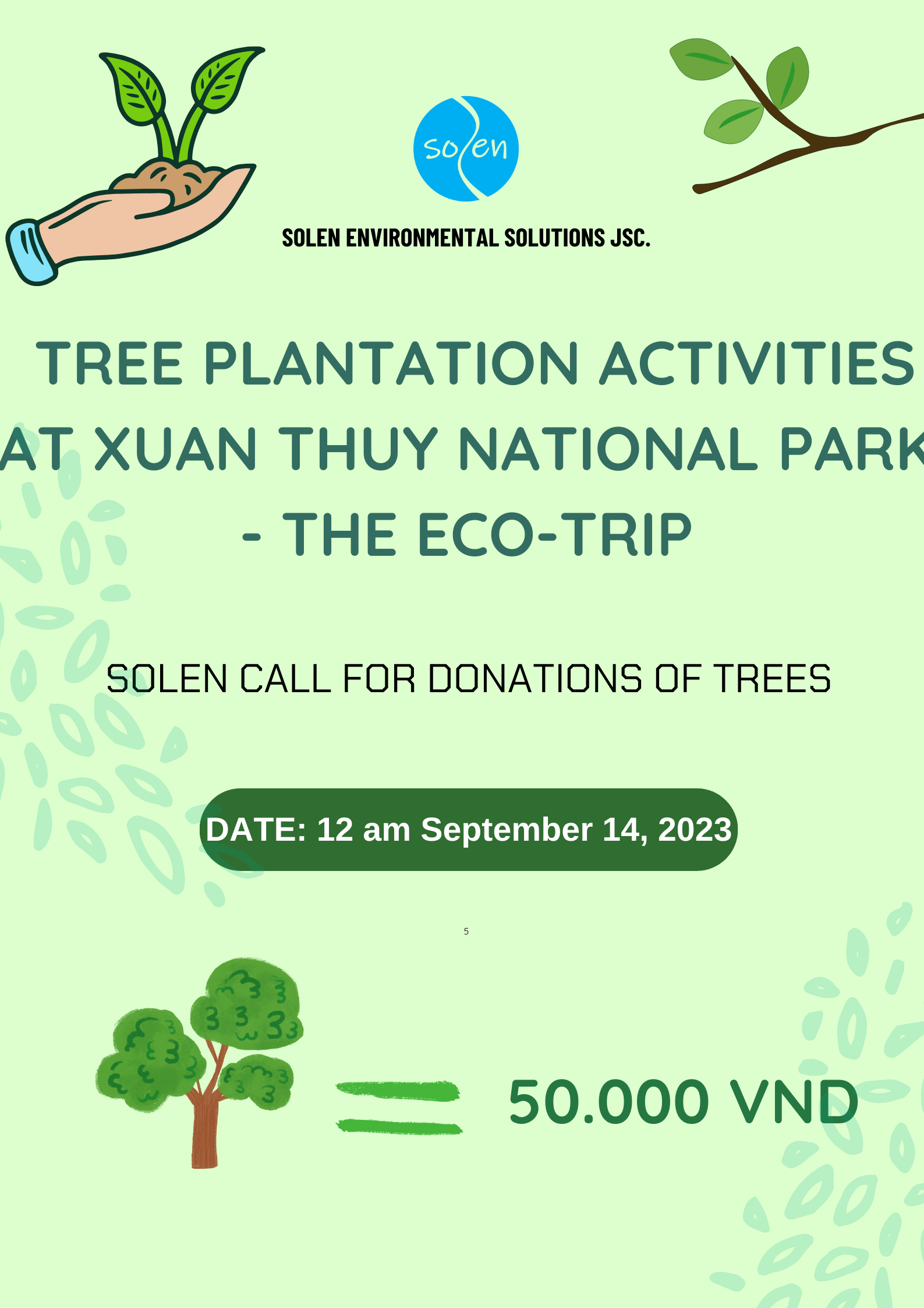 CALL FOR DONATIONS OF TREES - Solen